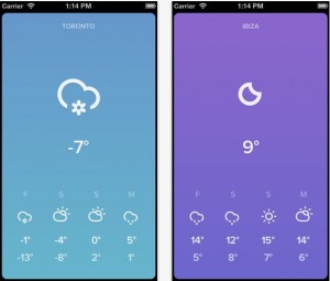 Sky, a Minimal Weather app that changes background color with ...