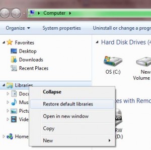 Quick Tip: Restore Default Libraries in Windows - Techglimpse