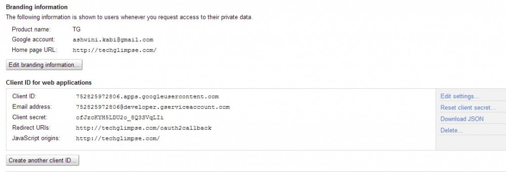 How to get Google OAuth 2 API and Developer Keys? - Techglimpse