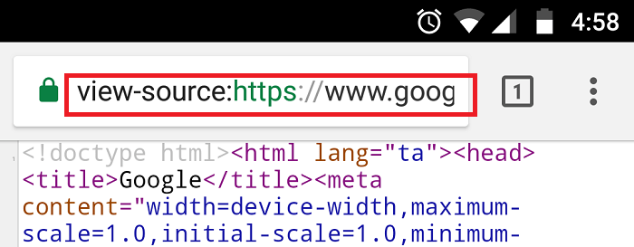 How To View Page Source On Mobile Browsers Techglimpse